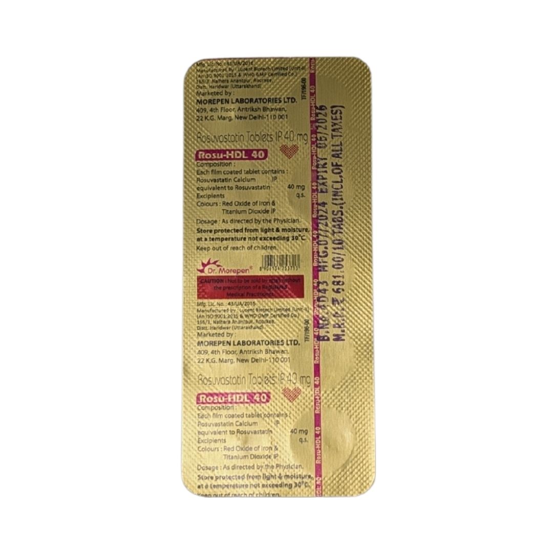 ROSU HDL 40MG TAB - Generic for CRESTOR 40 | ROZAVEL 40 | ROSUVAS 40 ...