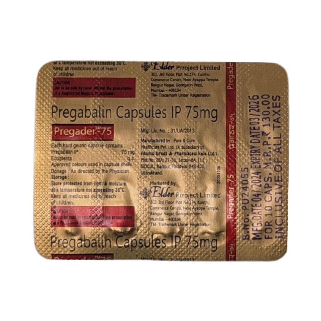 PREGADER 75MG CAP - Generic for PREGABALIN 75 | NEUGABA 75 | PREGALIN ...