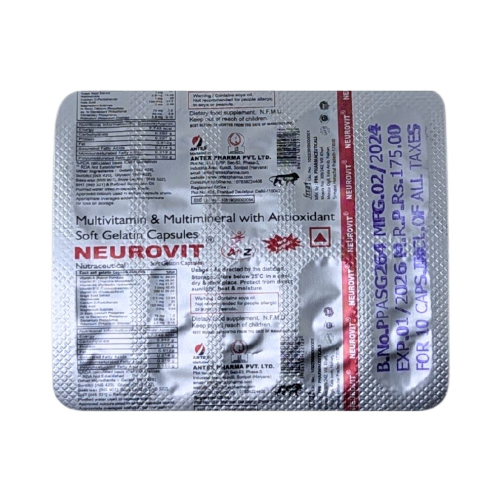 NEUROVIT CAP - Generic for REVITAL H | BECOSULES | A TO Z NS (Multivit ...